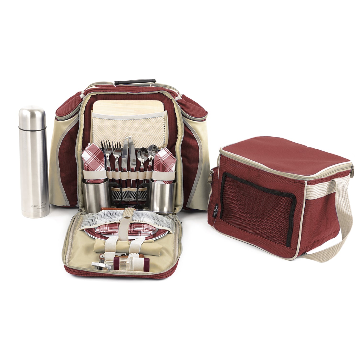 4 Person Super Deluxe Picnic Backpack Hamper with Matching Cool Bag ...